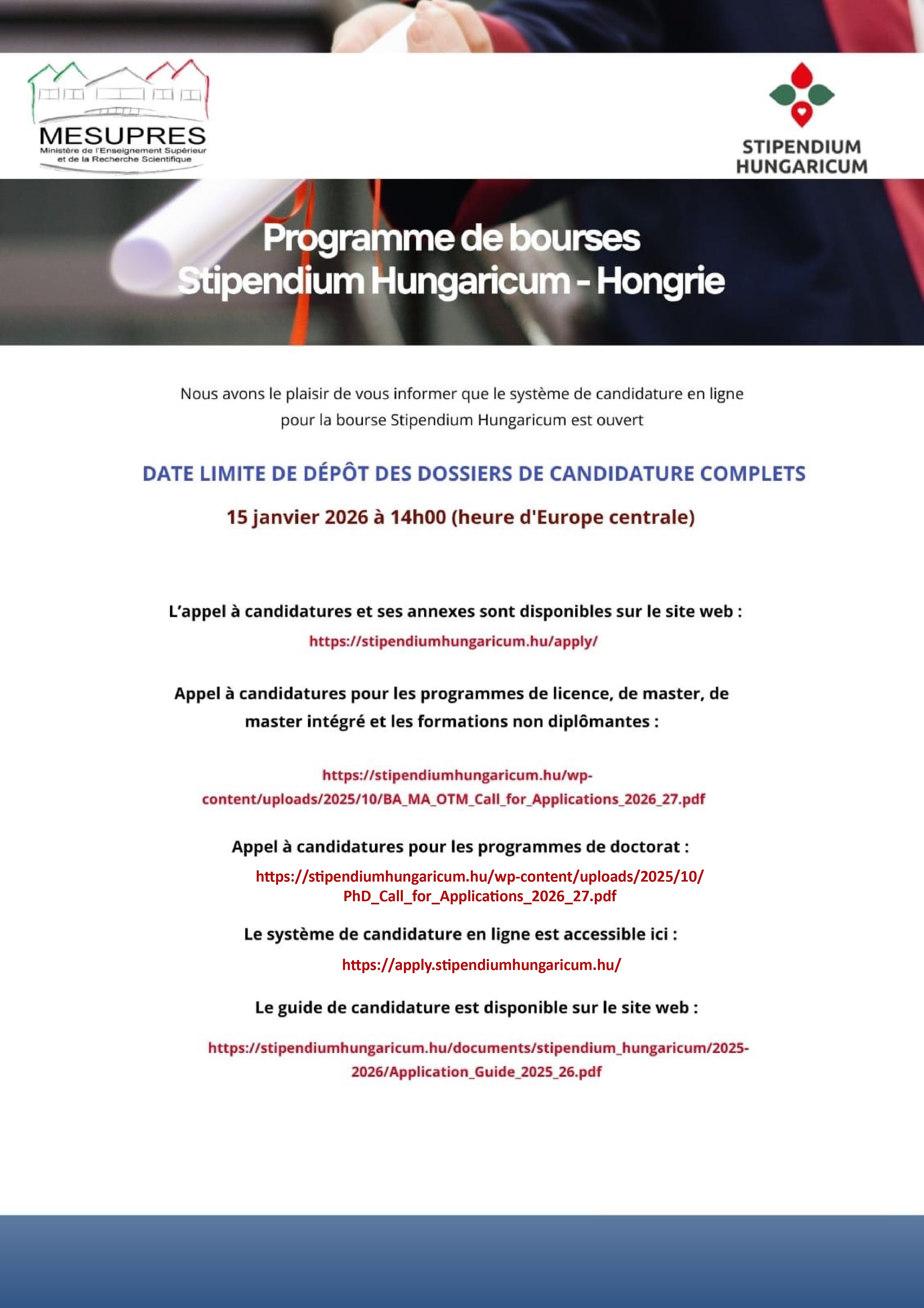 MESUPRES | Offre de bourses d'études